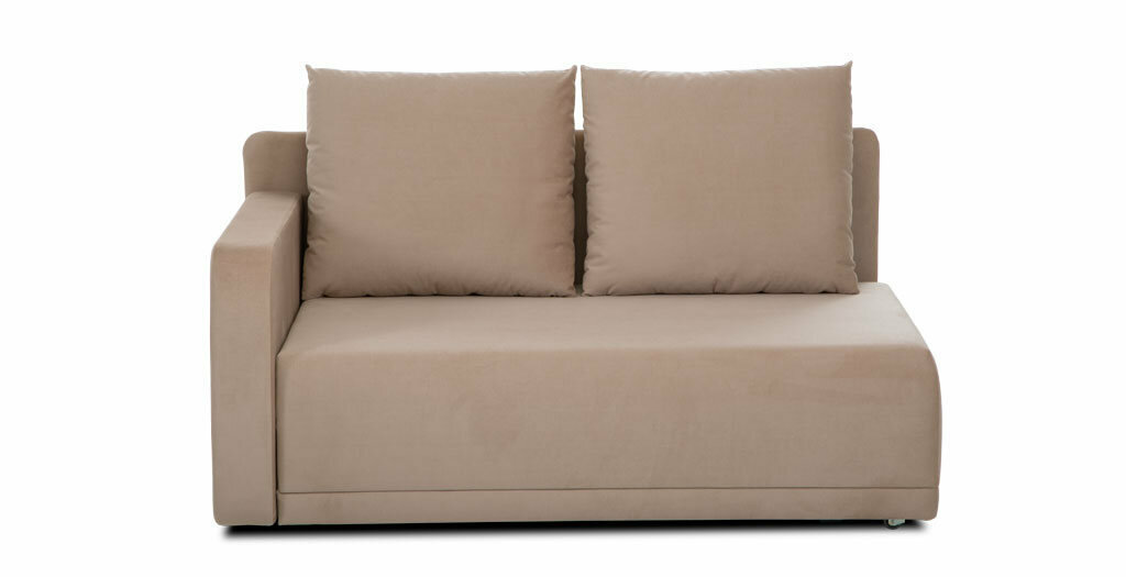 Кушетка раскладная PUSHE Спайк левый угол, велюр, бежевый Balance 130