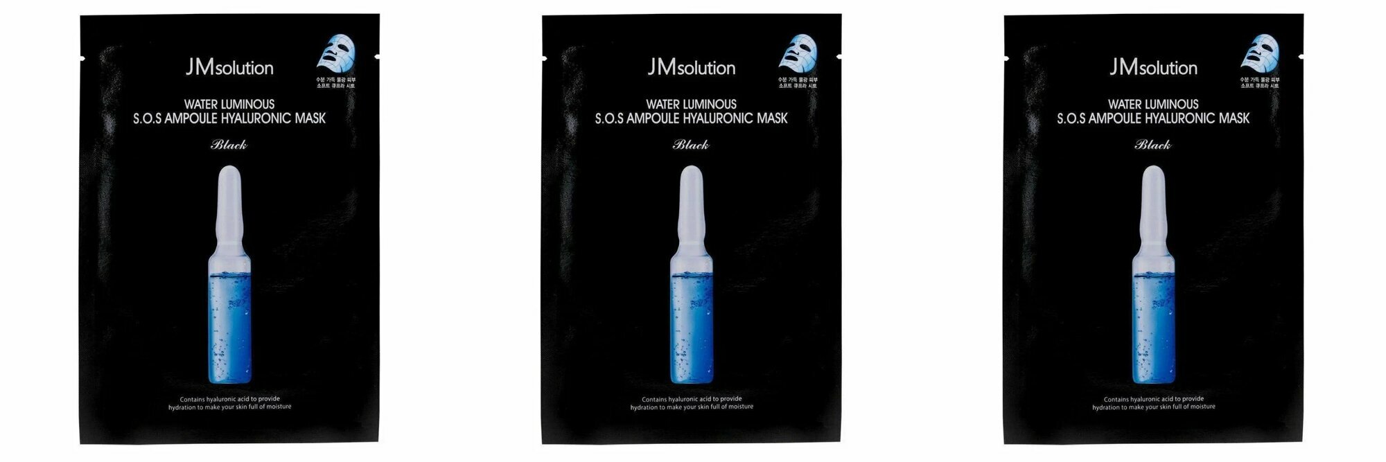 Маска тканевая JMsolution c гиалуроновой кислотой, Water Luminous, 30 мл, 3 шт