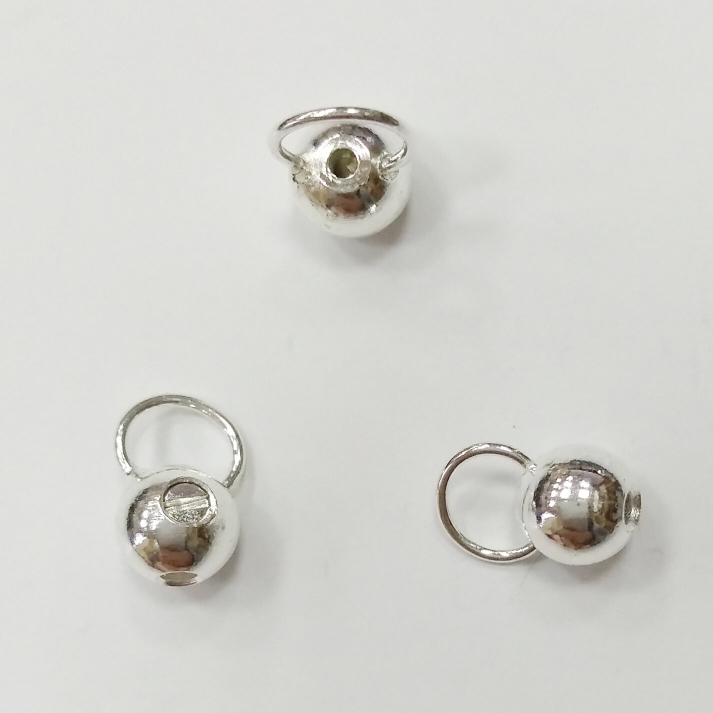 Концевики-кримпы, 7х4.5мм, Beadalon, закручивающиеся шарики, базовый материал - медь, посеребренные, пара