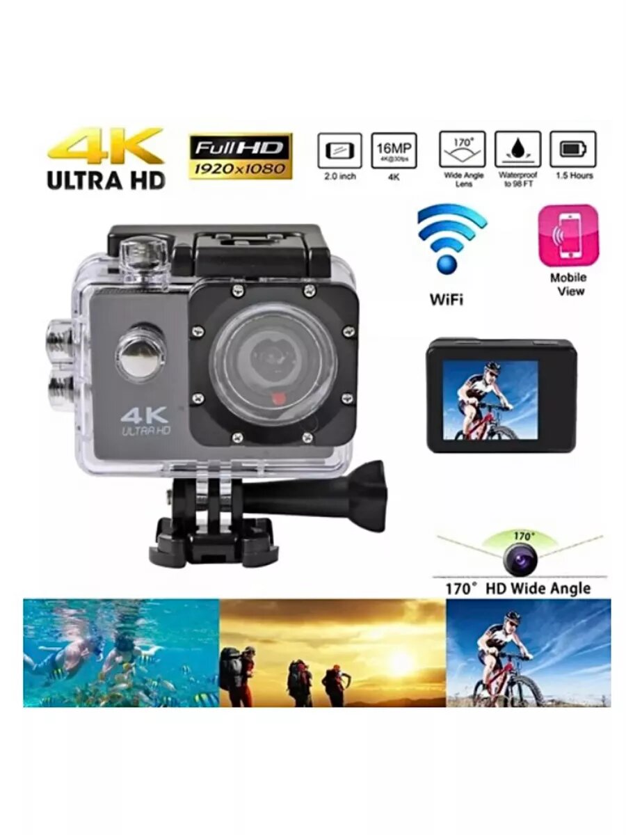 Экшн камера ULTRA HD 4k для съемки