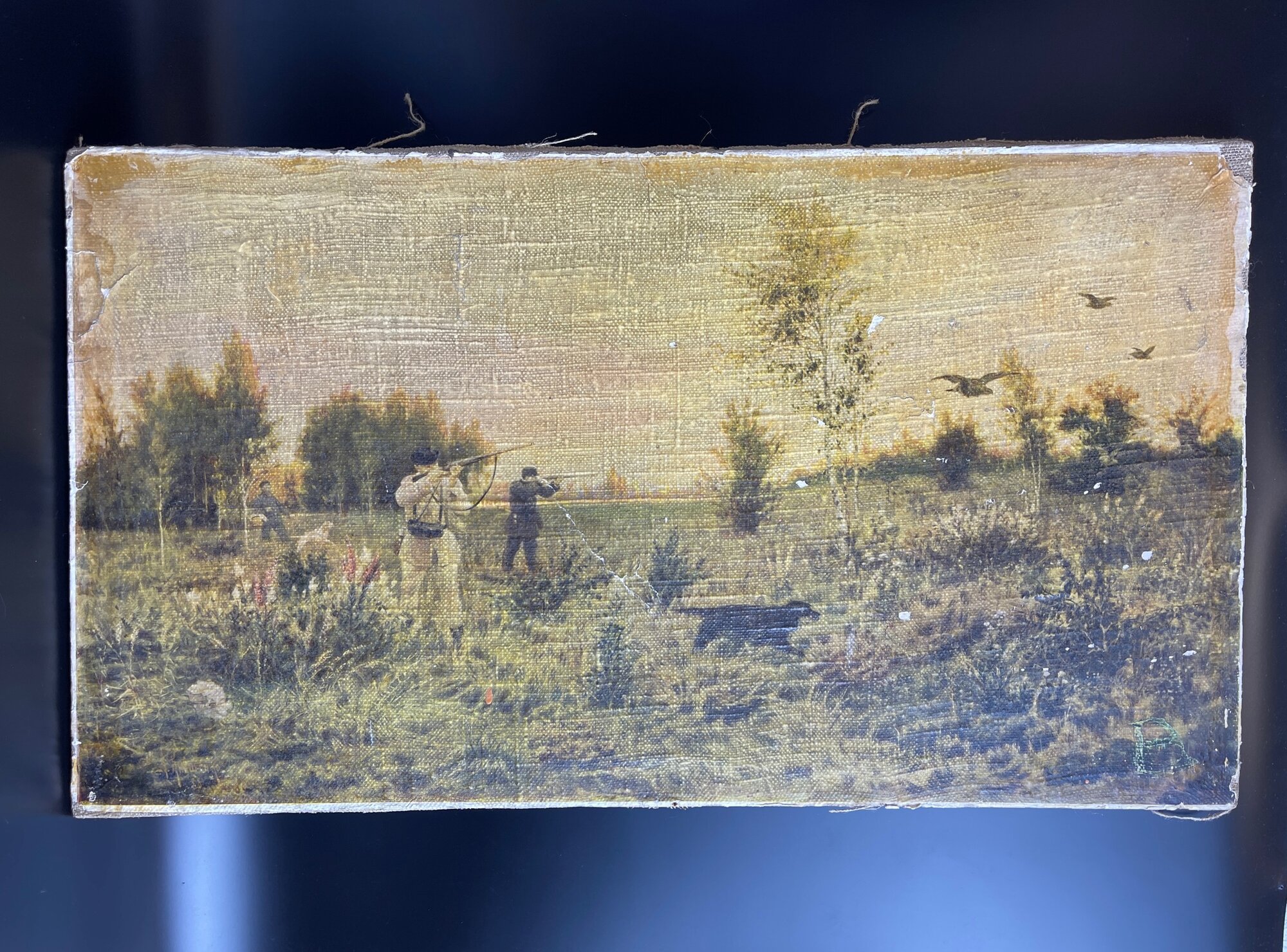 Картина художника А. Д. Кившенко "По тетеревиным выводкам" 1888 года