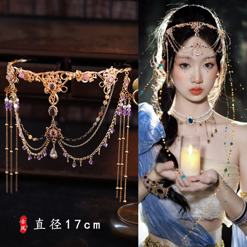 Повязка на голову "Ханфу", с кисточкой, фиолетовый T79