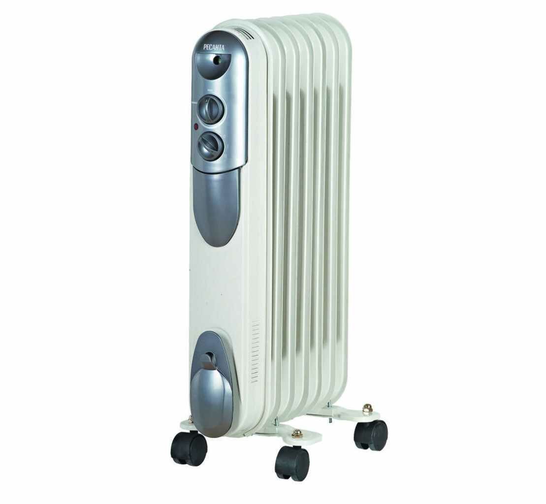 Обогреватель радиатор масляный 1.50кВт (15кв. м) 7 секций белый, 67/3/3, РЕСАНТА