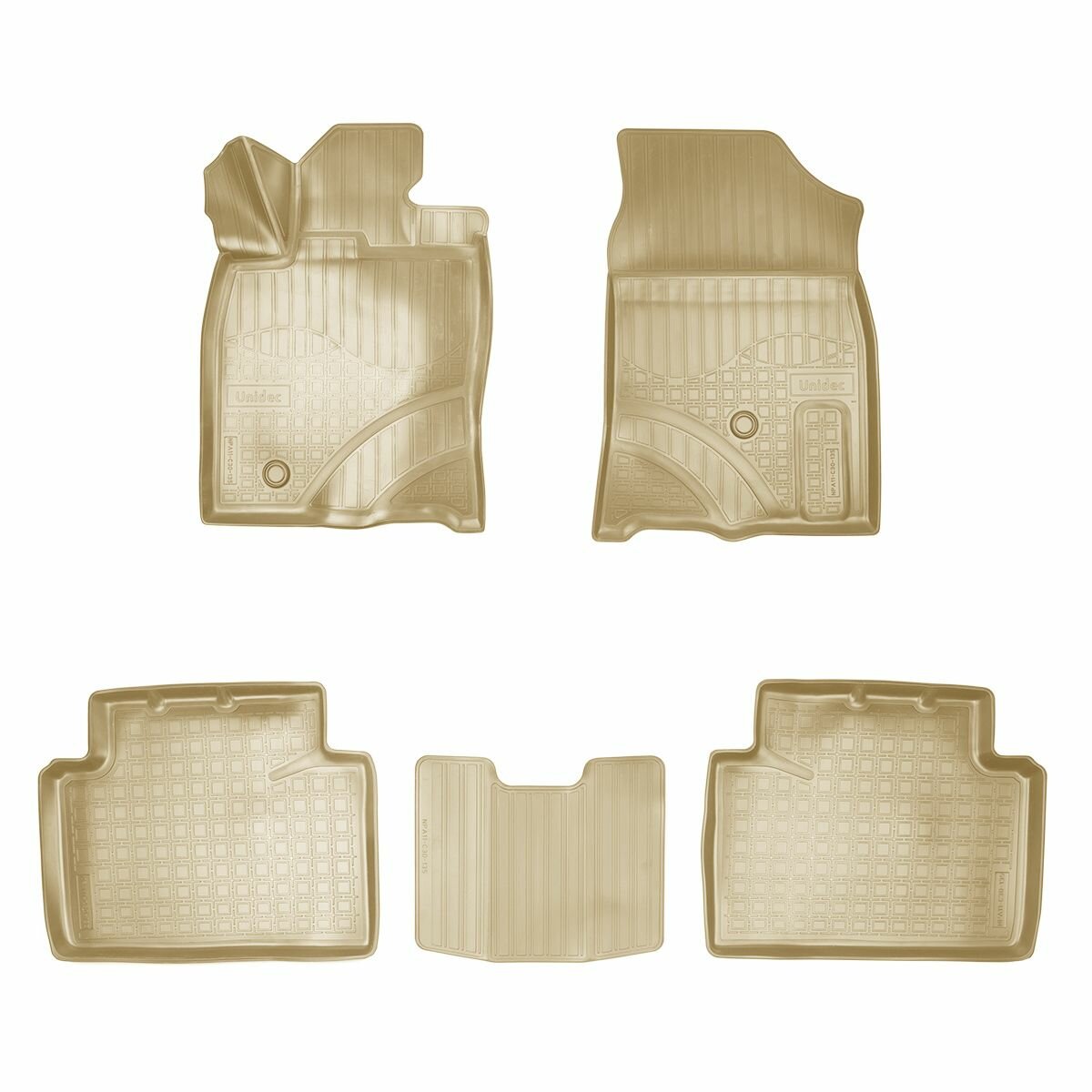 Ковры в салон для Honda Civic X в кузове SD, HB (2015-)Полиуретан, Бежевый, Norplast. NPA11-C30-135-B (Бежевый)