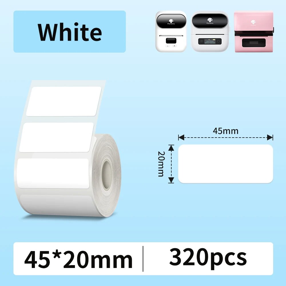 Этикетки белые 45x20 мм, 320 шт.