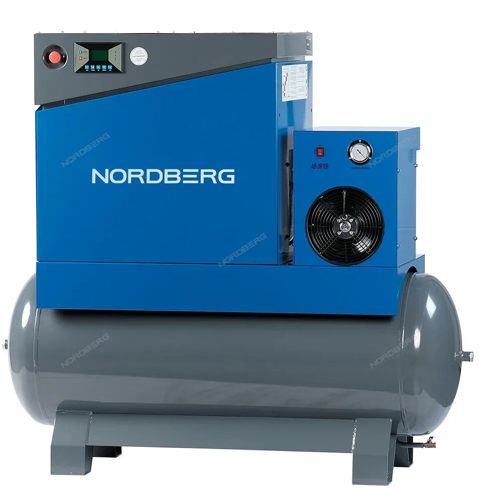 NCA10RD Компрессор винтовой, 7,5кВт, ресивер 350л, 10Бар, 900л/мин, осушитель NORDBERG NCA10RD