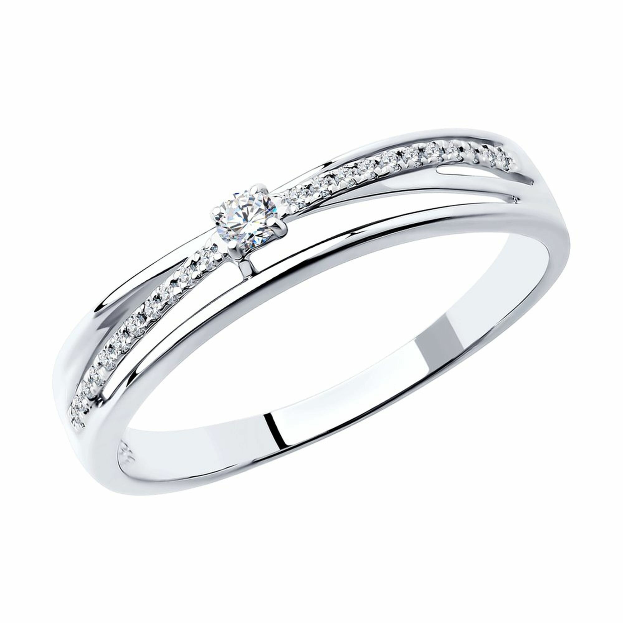 Кольцо, белое золото, 585 проба, бриллиант