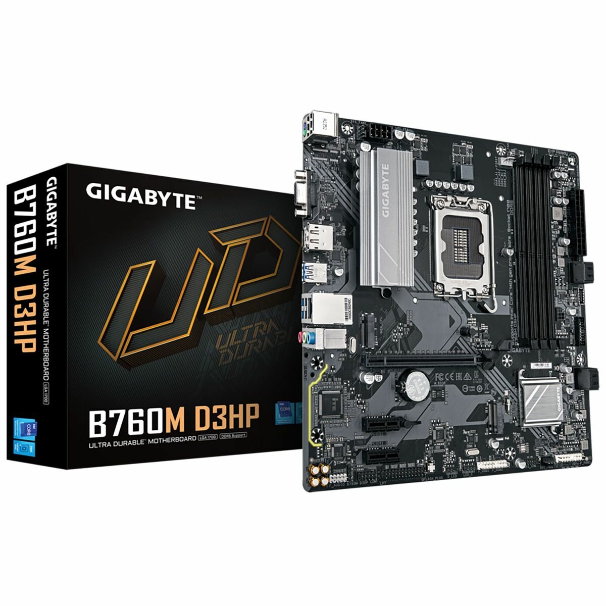 Материнская плата Gigabyte B760M D3HP, LGA1700, Intel B760, Micro-ATX, RTL (B760M D3HP)