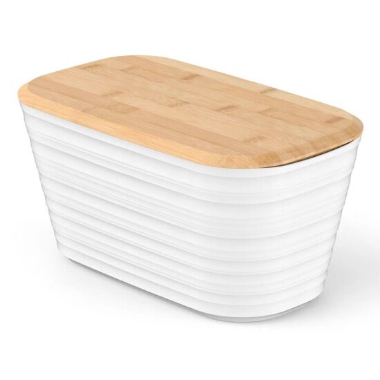 Хлебница Ambient Prime молочно-белая с бамбуковой крышкой (APR001PSWT)