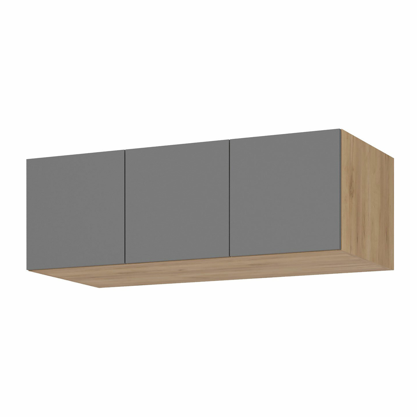 Антресоль 120 см для шкафа Лион АН-02 (1200х400х550) Дуб крафт/Графит серый