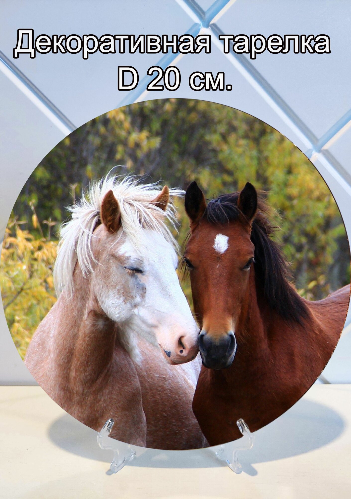 Декоративная тарелка "Кони"