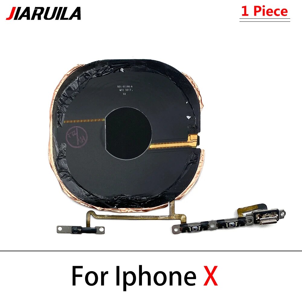 Новинка: Чип беспроводной зарядки, NFC-контакт, панель зарядного устройства, наклейка, гибкий кабель для регулировки громкости для iPhone X, XR, XS MAX, 11 Pro Max, 8 Plus, SE 2020 For iPhone X