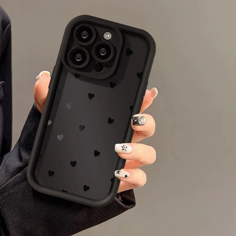 Простой чехол Love Heart для iPhone 14 Pro Чехлы для iPhone 17 16 15 11 12 13 Pro Max 14 15 Plus 17 7 8 X XR XS Max Мягкий силиконовый чехол 1-DG94, For iPhone 11 Pro