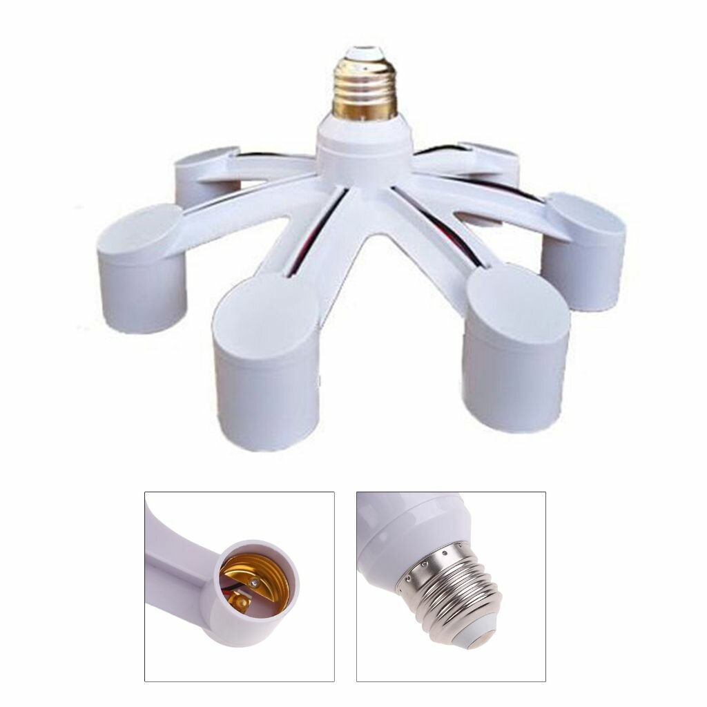 Держатель лампы E27 разветвитель держателя лампы-один на семь