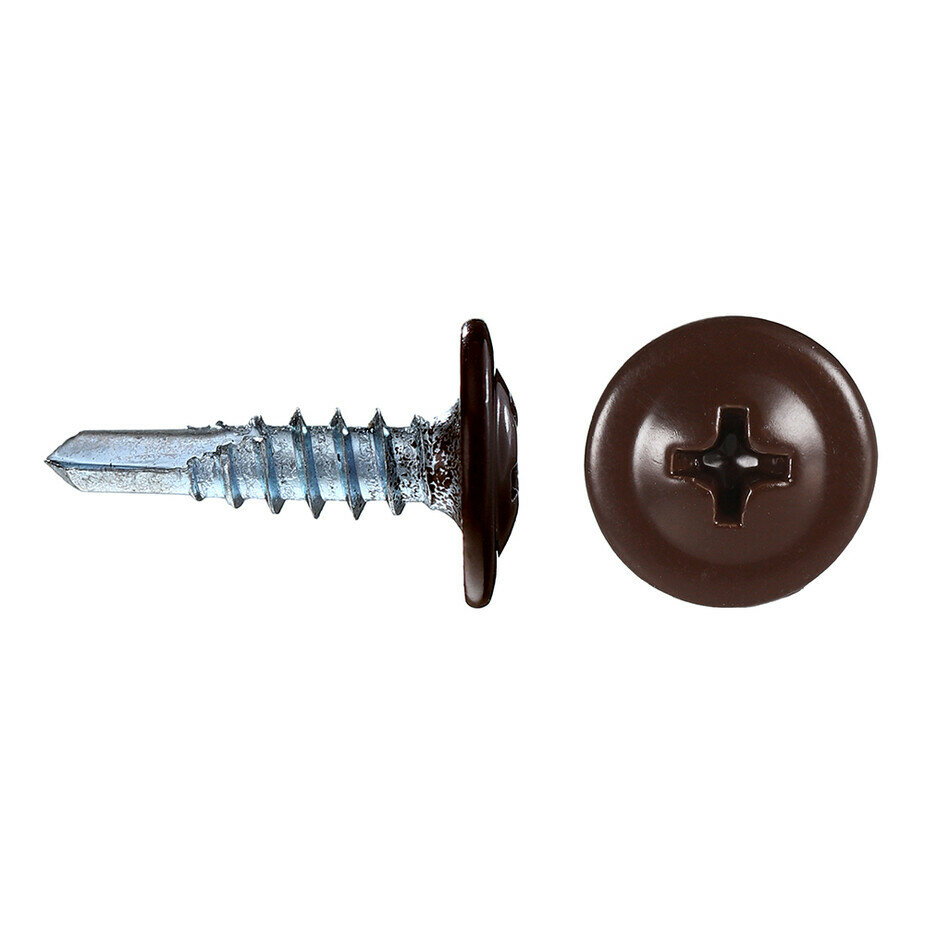 Саморезы клопы 16x4,2 мм с буром коричневый RAL 8017 (1000 шт.)