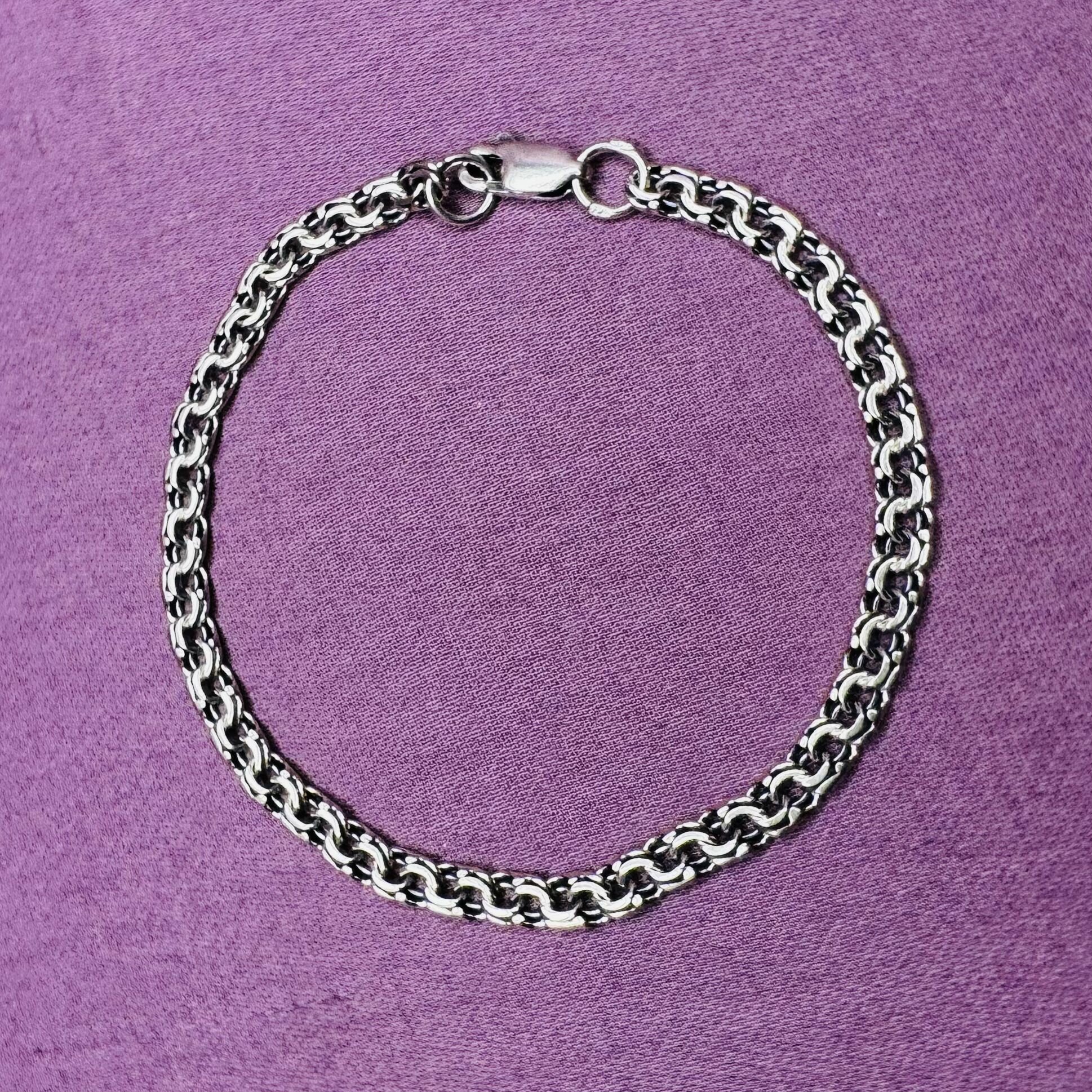 Браслет, серебро, 925 проба, чернение