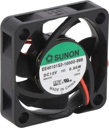 Вентилятор осевой SUNON EE40101S2-1000U-999 Вентилятор: DC осевой 12ВDC 40x40x10мм 11,99м3/ч 23дБА 26AWG 1шт