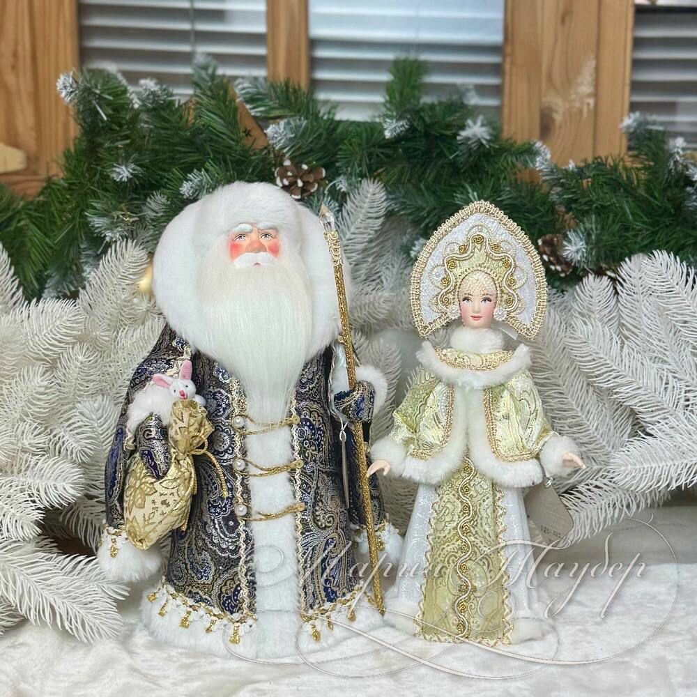 Новогодняя игрушка АртМороз "Дед Мороз и Снегурочка", ручная работа