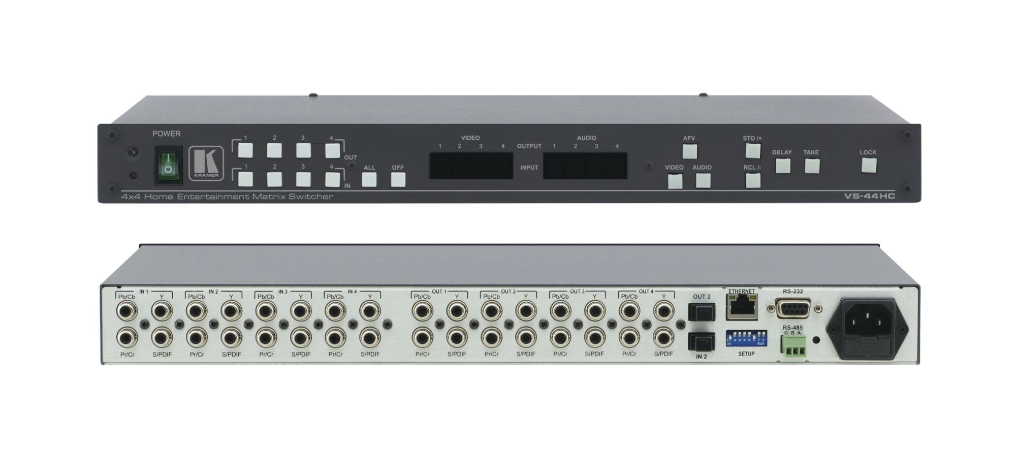 [vs-44hc] домашний матричный коммутатор kramer 4х4