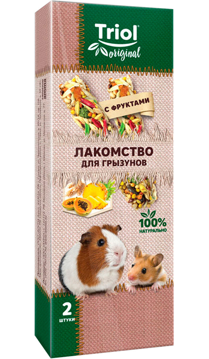 TRIOL ORIGINAL лакомство для грызунов с фруктами (2 шт)