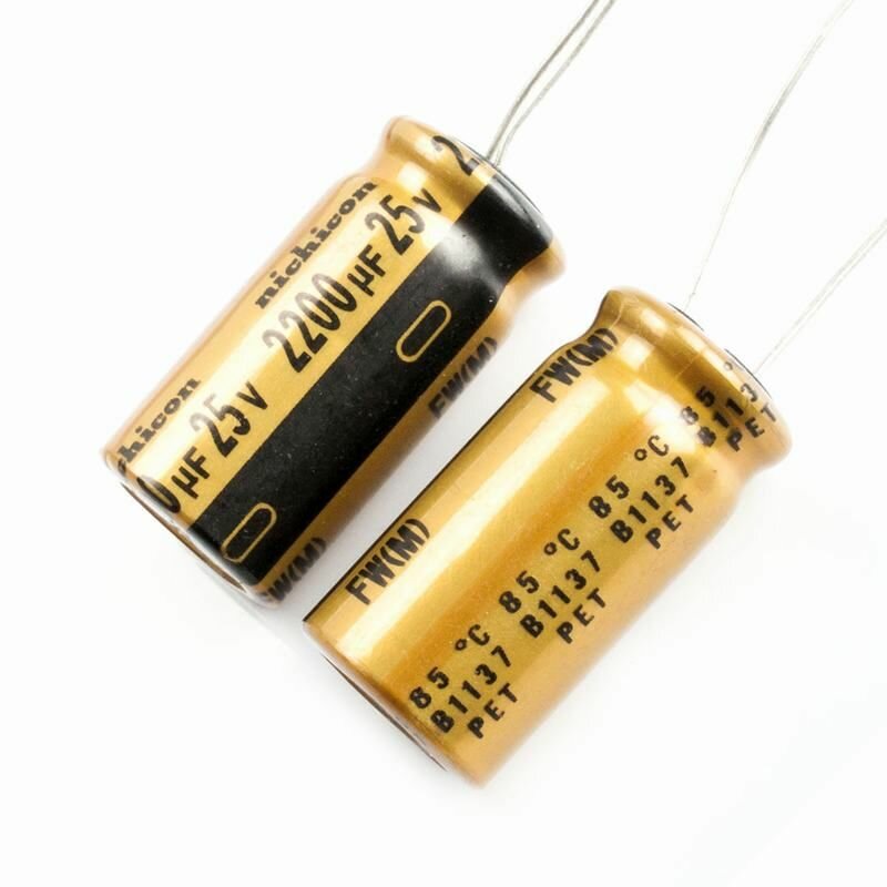 2шт 25 В 2200 мкФ конденсатор серии NICHICON FW аудио конденсатор Hi-Fi 2200uF 25V 16x36мм