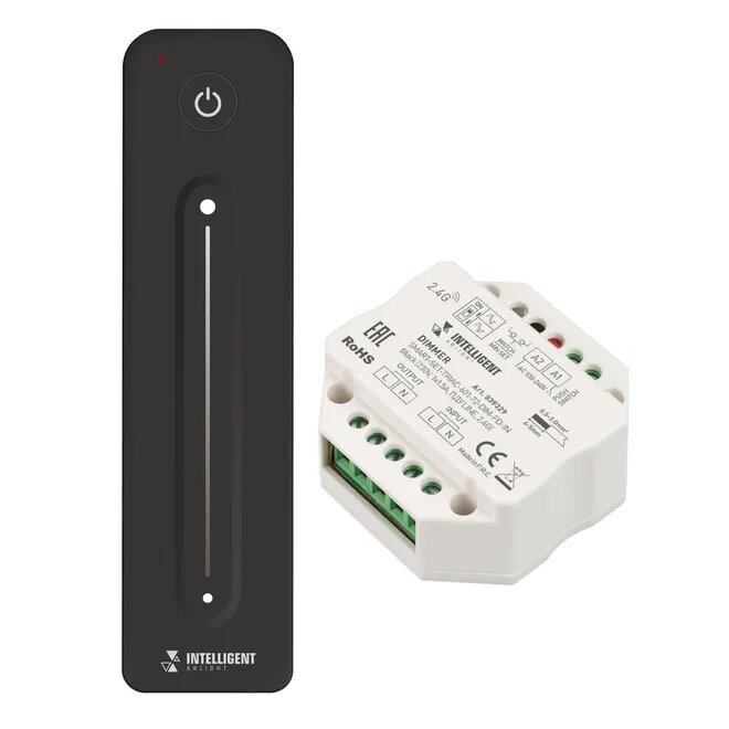 Диммер 039329 SMART-SET-TRIAC-601-72-DIM-PD-IN Black (230V, 1x1.5A, ПДУ LINE, 2.4G)