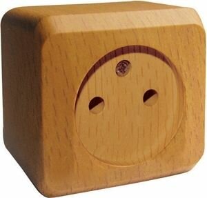 Systeme Electric Этюд наружная / Дача, Темный бук, Розетка 1-ая без заземления, без шторок, PA16-001T