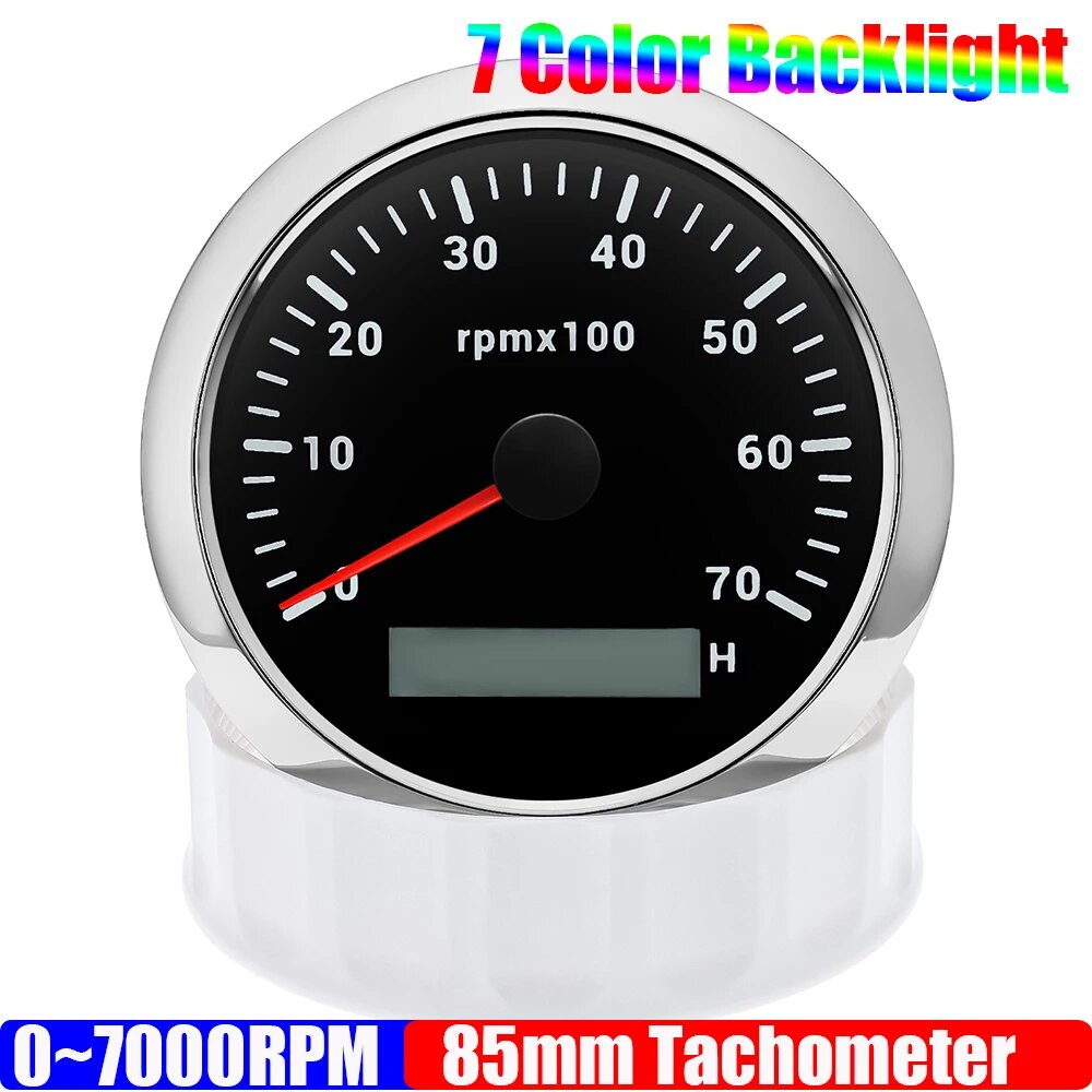 Тахометр 85 мм, 0-7000 об/мин, 7 цветов, BS