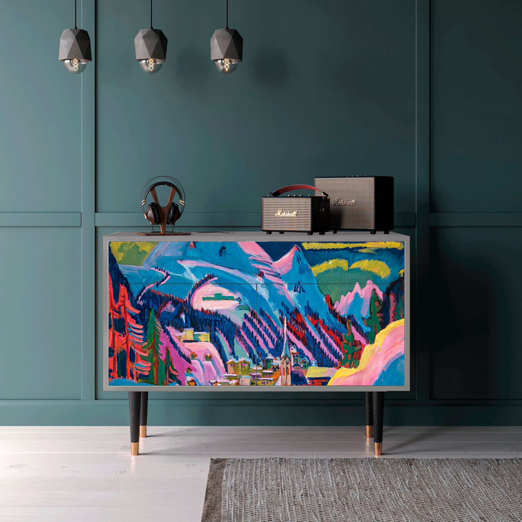 Комод - STORYZ - BS4 Davos Winter by Kircher , Размер - 115 x 85 x 48 см, Цвет корпуса - Серый