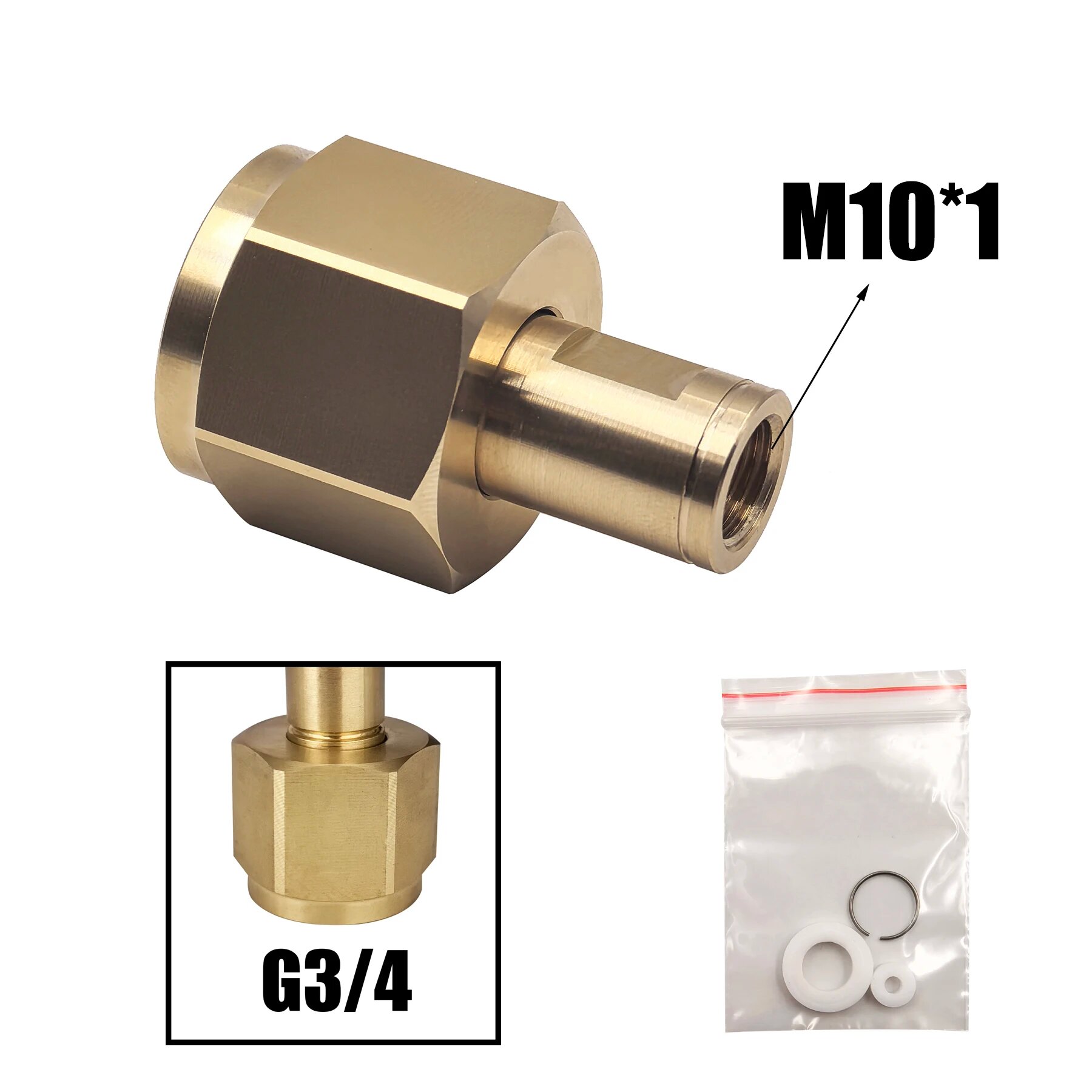 Медная переходная гайка M10*1 G3/4 для CO2
