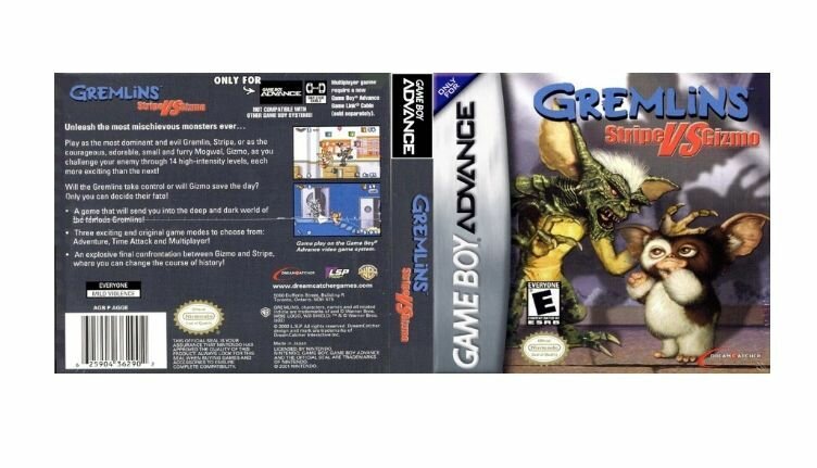 Картридж Game Boy Гремлины Русская версия GBA SP (32MB)