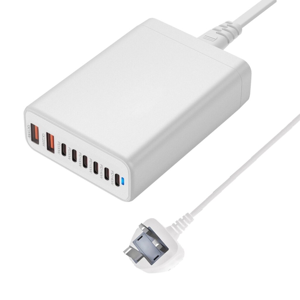 Многофункциональное зарядное устройство на основе нитрида галлия мощностью 580 Вт-Британский стандарт-белый