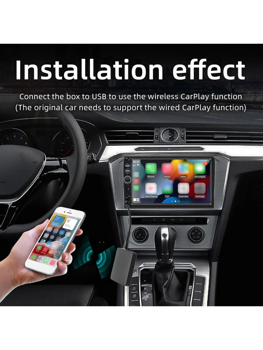 Проводной беспроводной CarPlay Box Автомобильный проводной