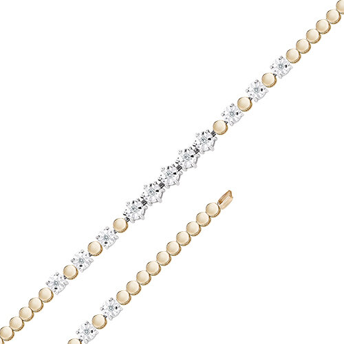 Браслет, красное золото, 585 проба, бриллиант