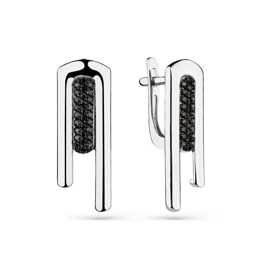 Серьги, белое золото, 585 проба, бриллиант