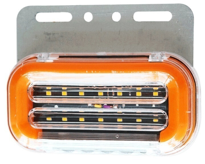 Фонарь габаритный 131 жёлтый универсальный с неоновым маркерным светом , с нижней белой подсветкой и