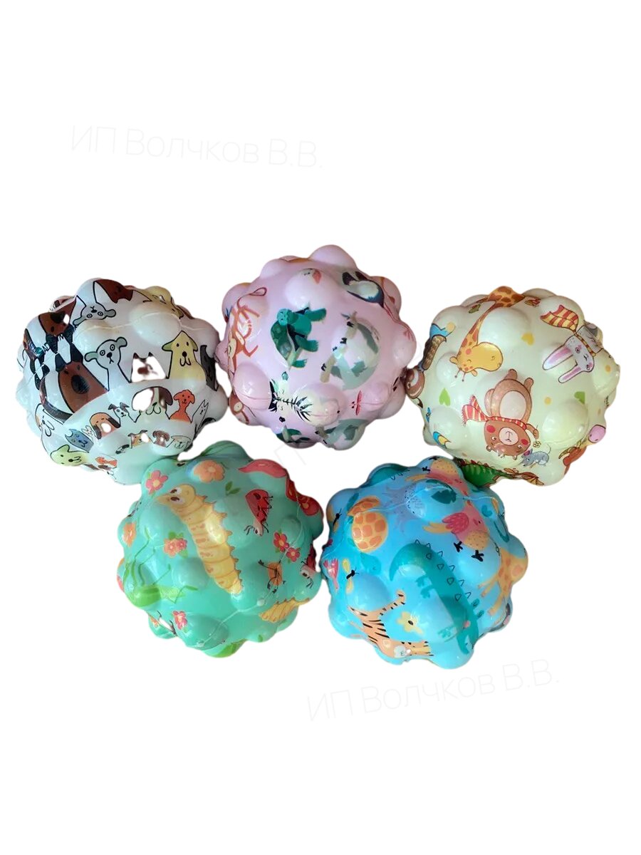 Мяч лунный moon ball попрыгунчик выпуклый Звери, 1 шт