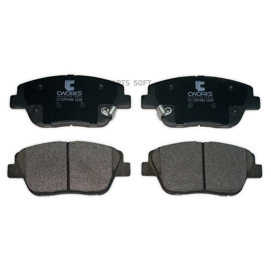 CWORKS Тормозные колодки передние, Low Metallic (Замена для C11CR0125)