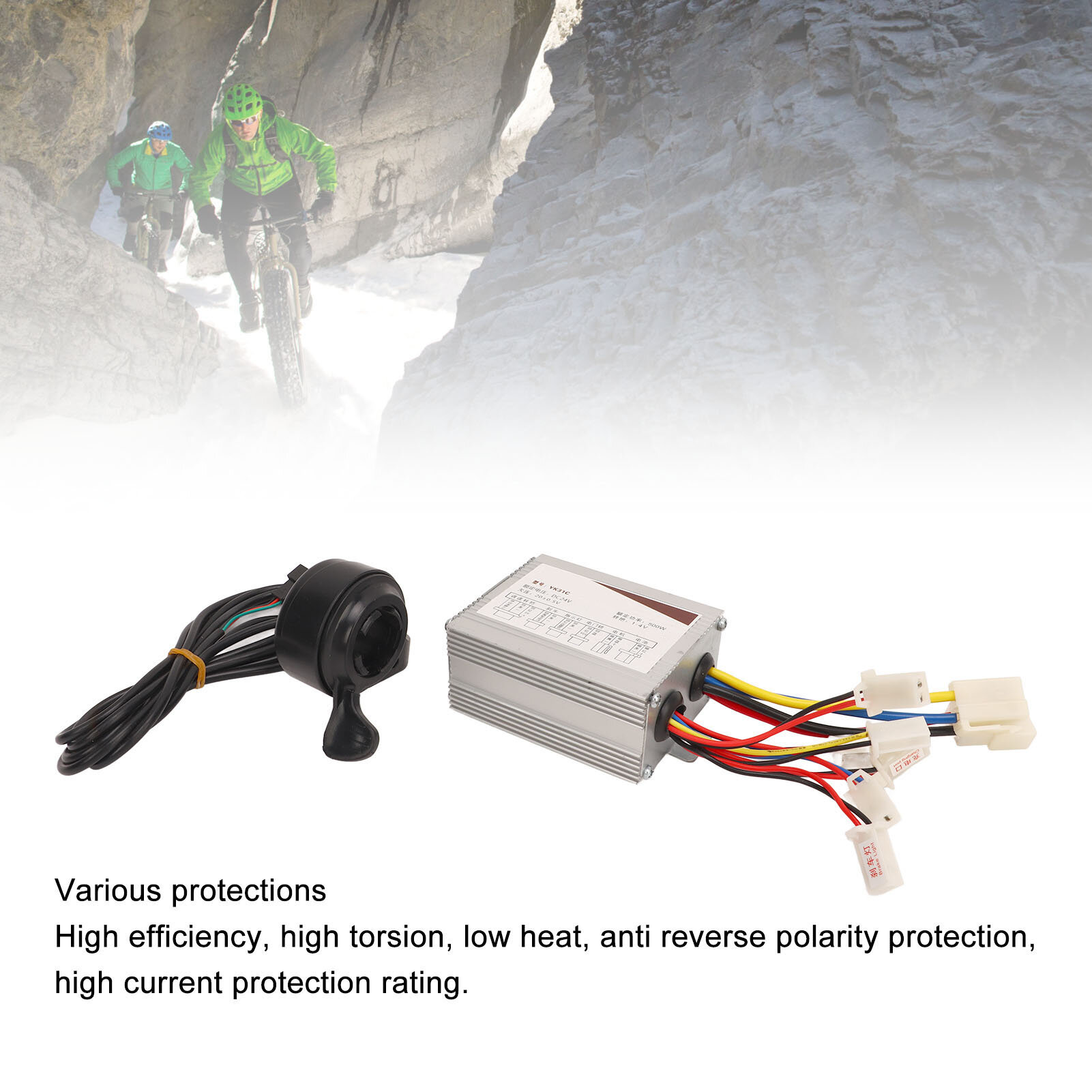 Контроллер электрического велосипеда, комплект дроссельной заслонки для большого пальца, 24 В, 500 Вт, контроллер электрического велосипеда с дроссельной заслонкой для большого пальца, аксессуары для двигателя постоянного тока