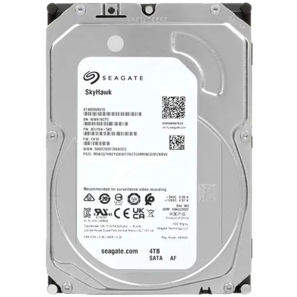 Жесткий диск 4TB Seagate Skyhawk (ST4000VX015) Serial ATA III, 5400 rpm, 256mb, для видеонаблюдения