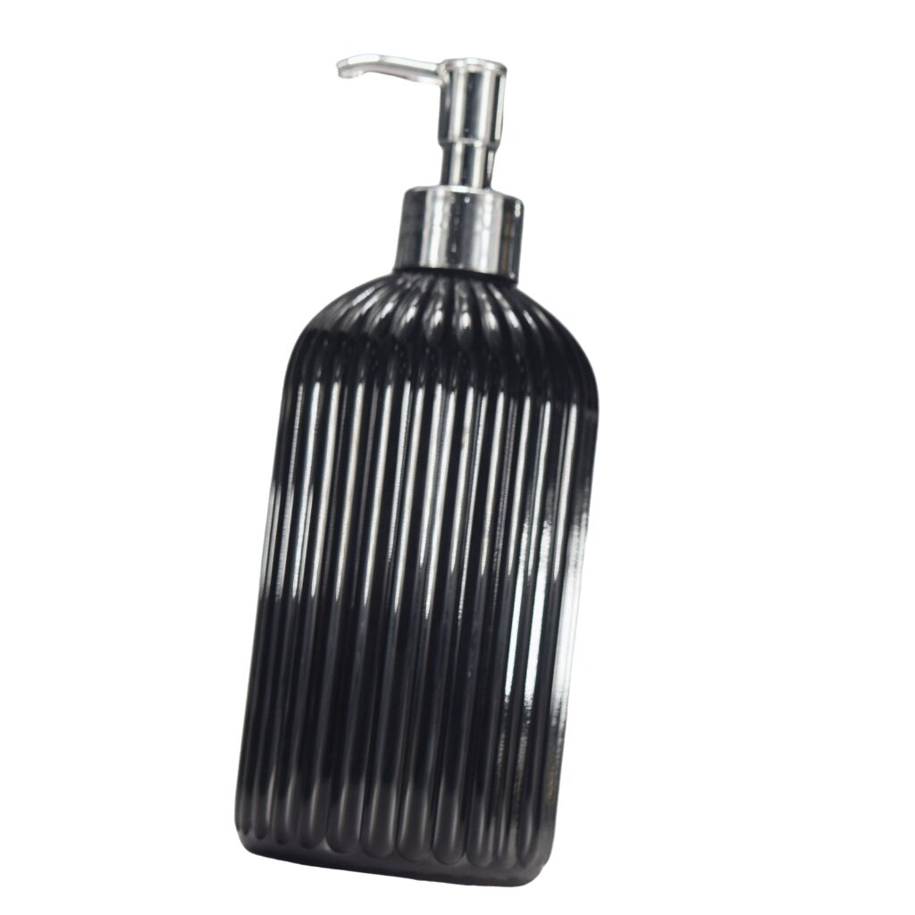 Диспенсер для мыла в полоску объемом 500 мл с бамбуковым насосом, Многоразовый флакон с ручным насосом для шампуня, кондиционера, жидкого лосьона для ванной комнаты