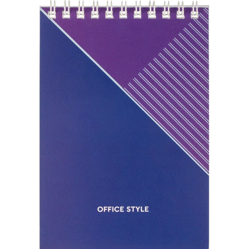 Блокнот А6 108x146,40л, гребень, картон, клетка, синяя