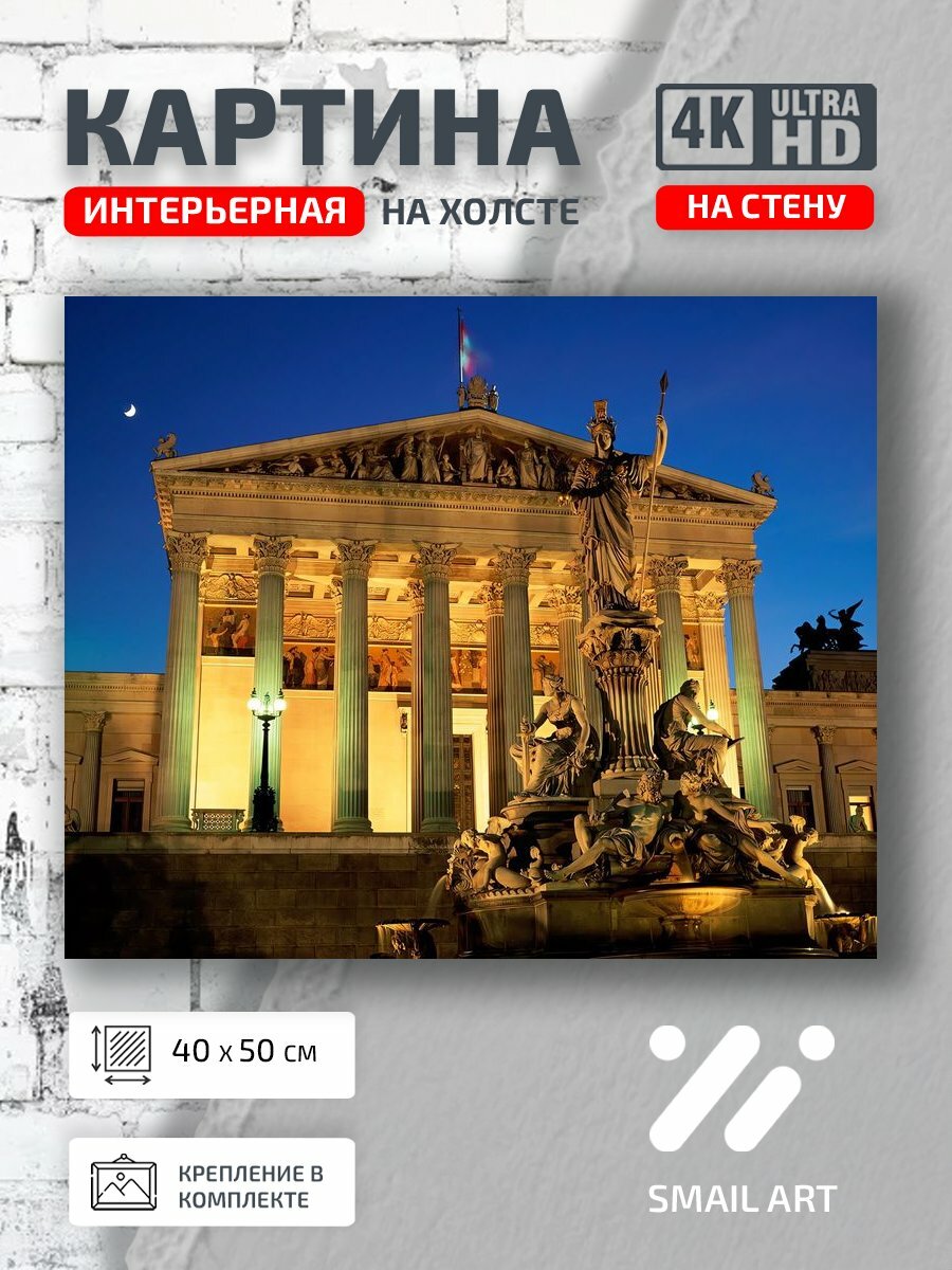 Картина на холсте интерьерная 40 на 50 на стену Яркая Parliament для спальни атмосфера