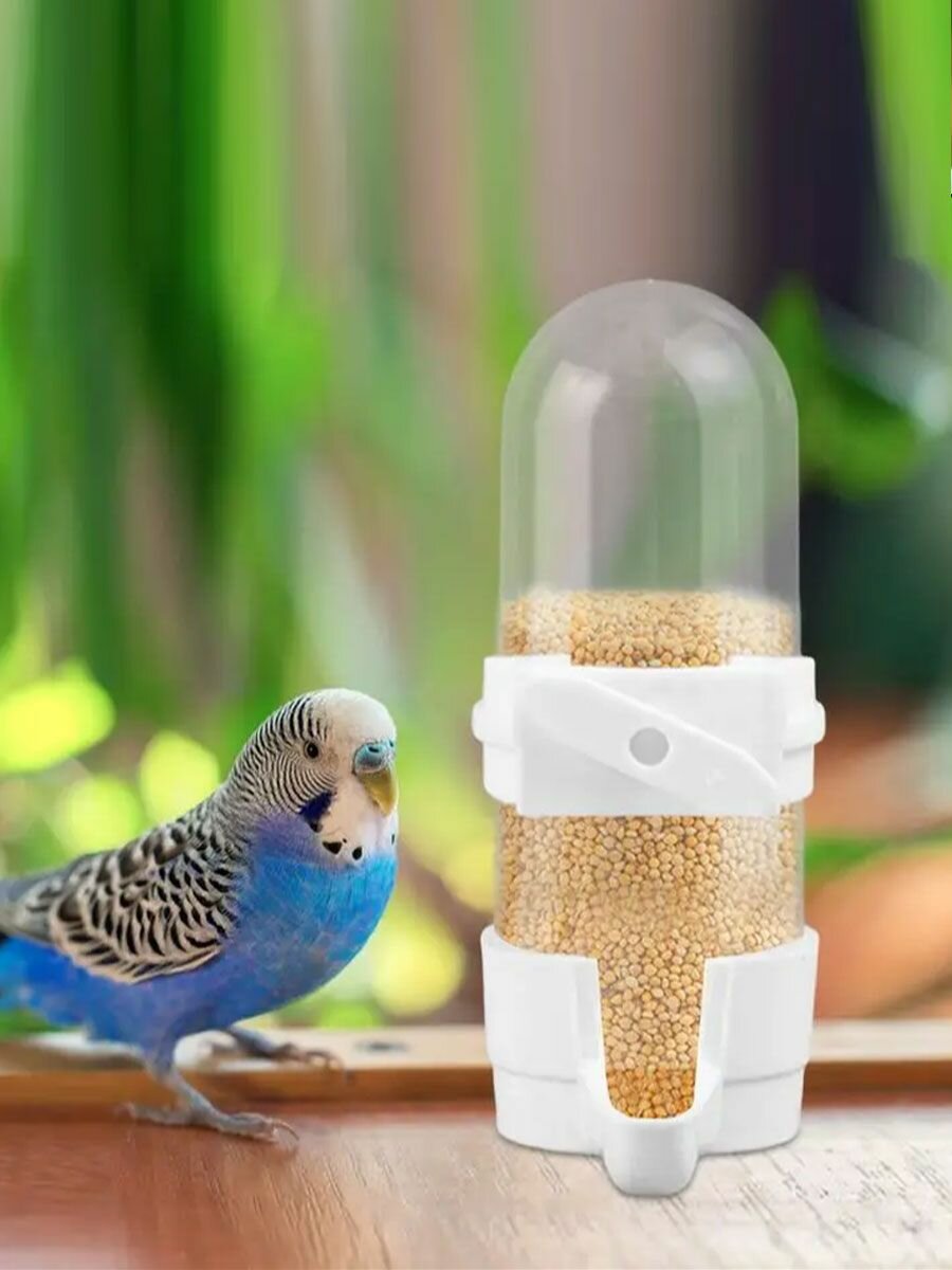 Автоматическая поилка и кормушка для попугаев и других птиц, объем 90 мл, для удобного кормления и поения