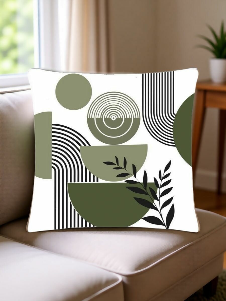 Чехол для подушки Оливковые чаши 40х40 велюр