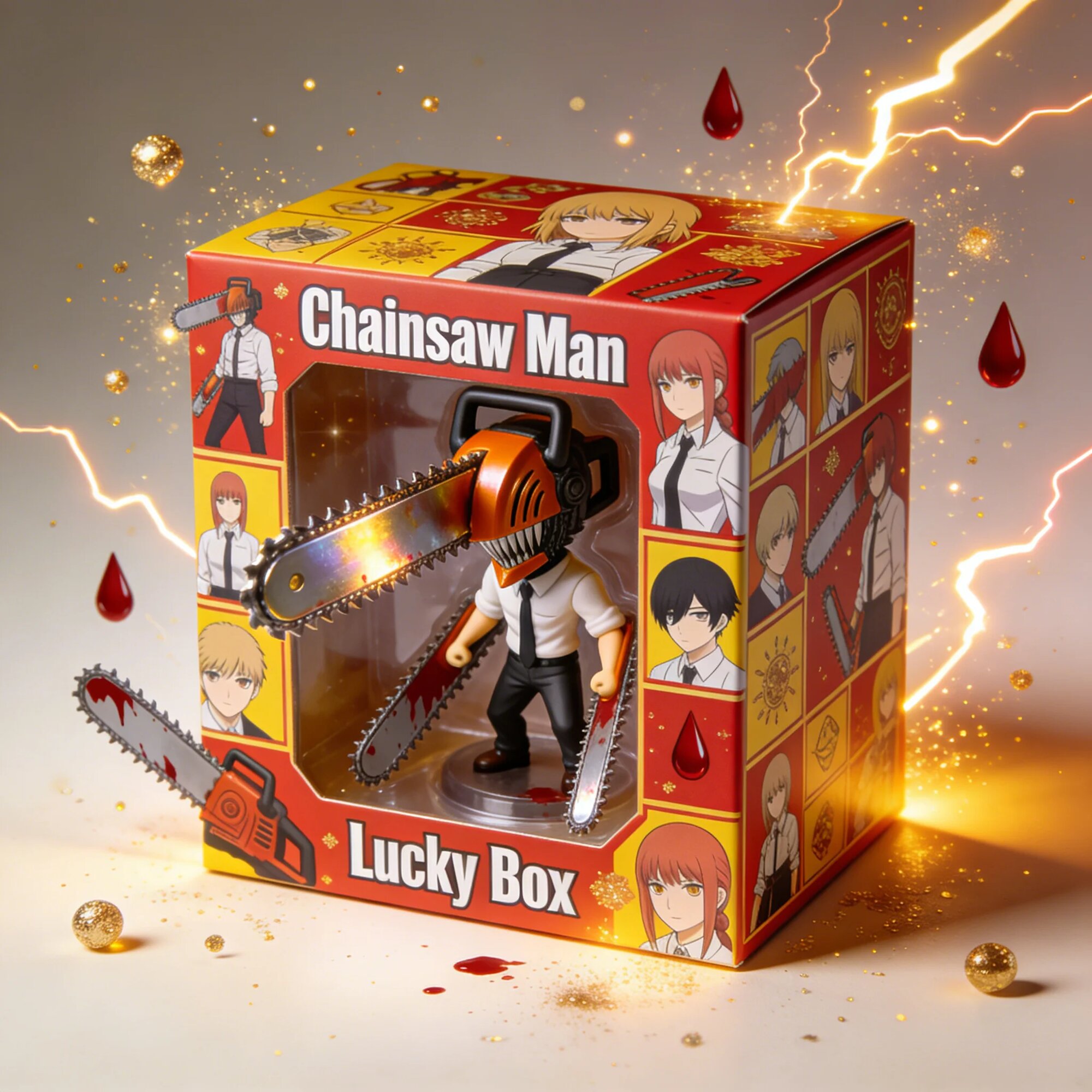 Случайная фигурка Человек-бензопила Bandai Mini box 3-9cm