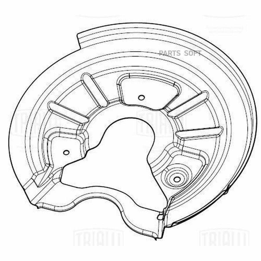 TRIALLI Кожух торм. диска для а/м Skoda Octavia A5 (04-)/VW Golf VI (09-) 1KS/1KT зад. прав. (BDSP 2565)