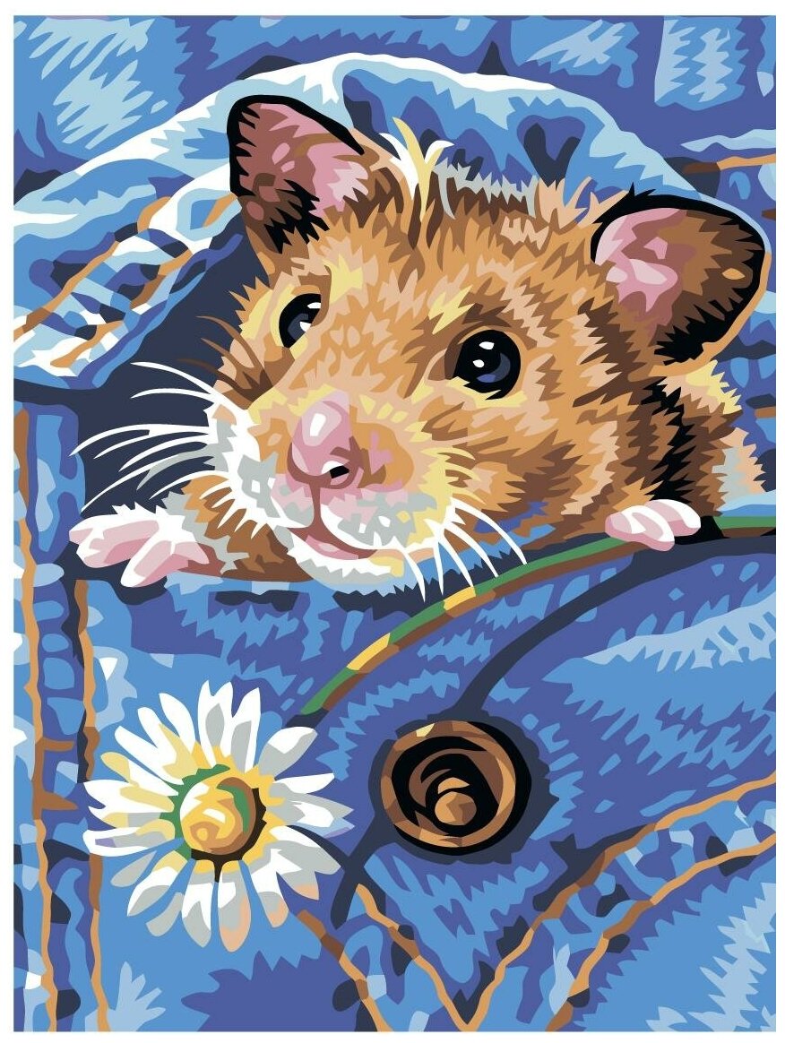 Хомячок Раскраска картина по номерам на холсте