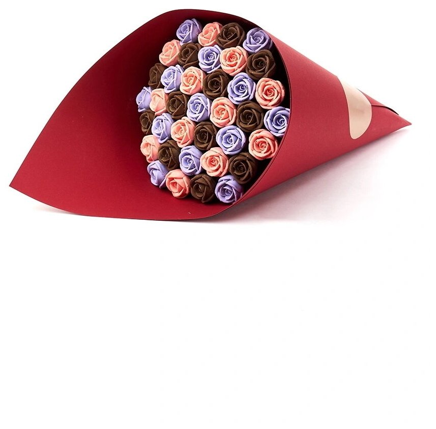 Шоколадный букет из 37 розочек последний звонок CHOCO SFERA, Шоколадный микс Бельгийского шоколада, 444 гр. B37-K-FRSH