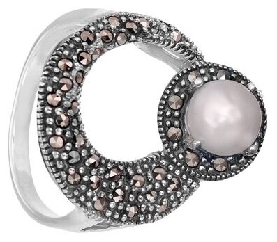 Кольцо, серебро, 925 проба, жемчуг культивированный